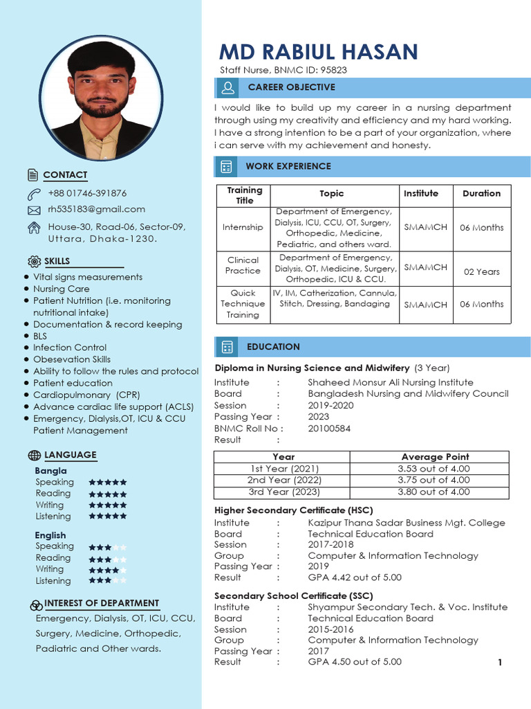 Bangladesh Standard CV Format | PDF