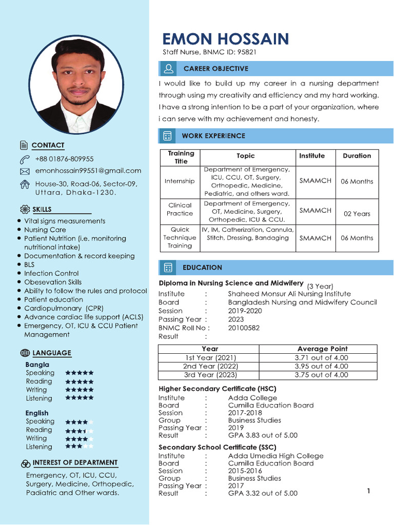 Bangladesh Standard CV Format | PDF