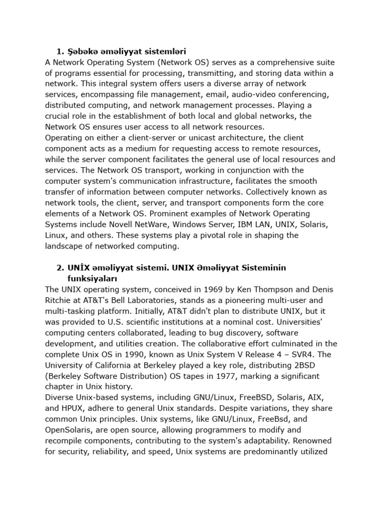 Əməliyyat Sistemləri 2-Ci Kollokvium | PDF | Window (Computing ...