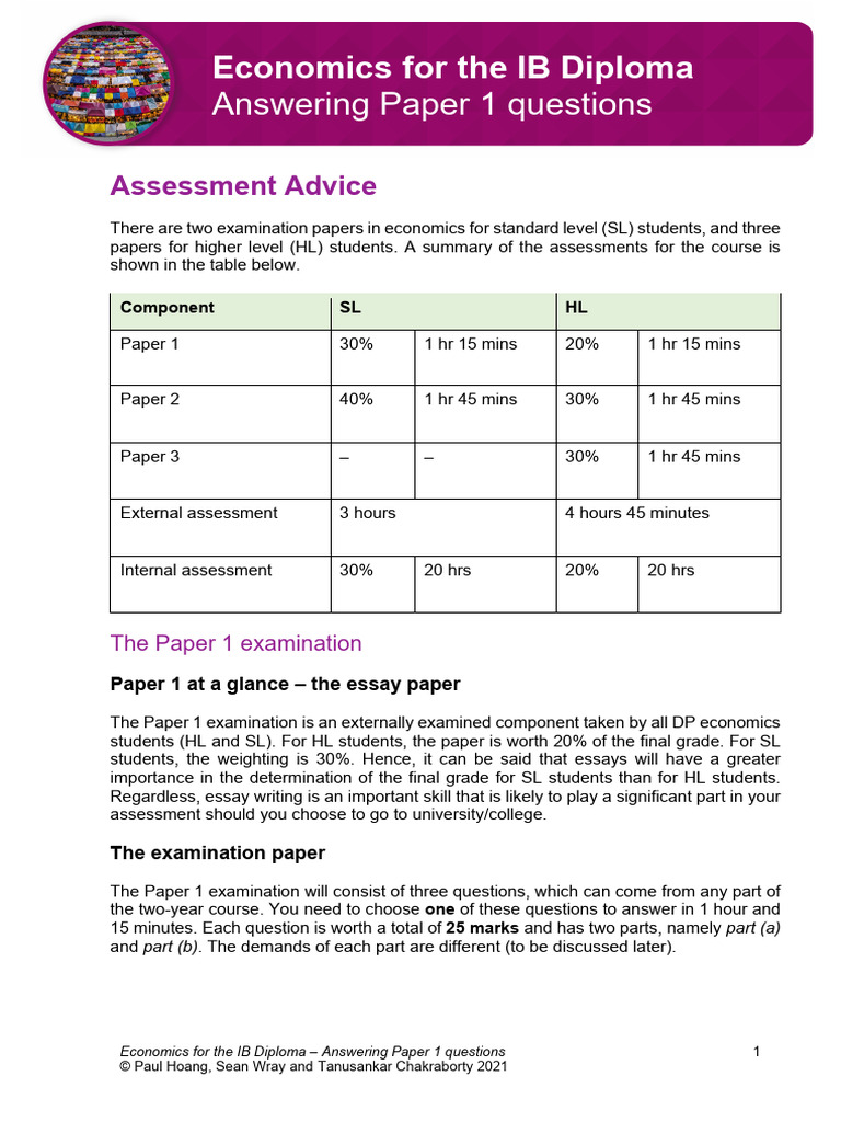 IB Economics Paper 1 Assessment Guide | PDF | Cognition