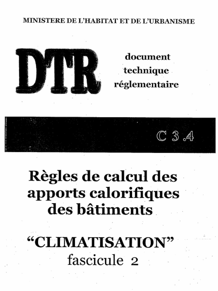 DTR C 3.4 Apports Calorifiques Des Bâtiments Rev02 | PDF