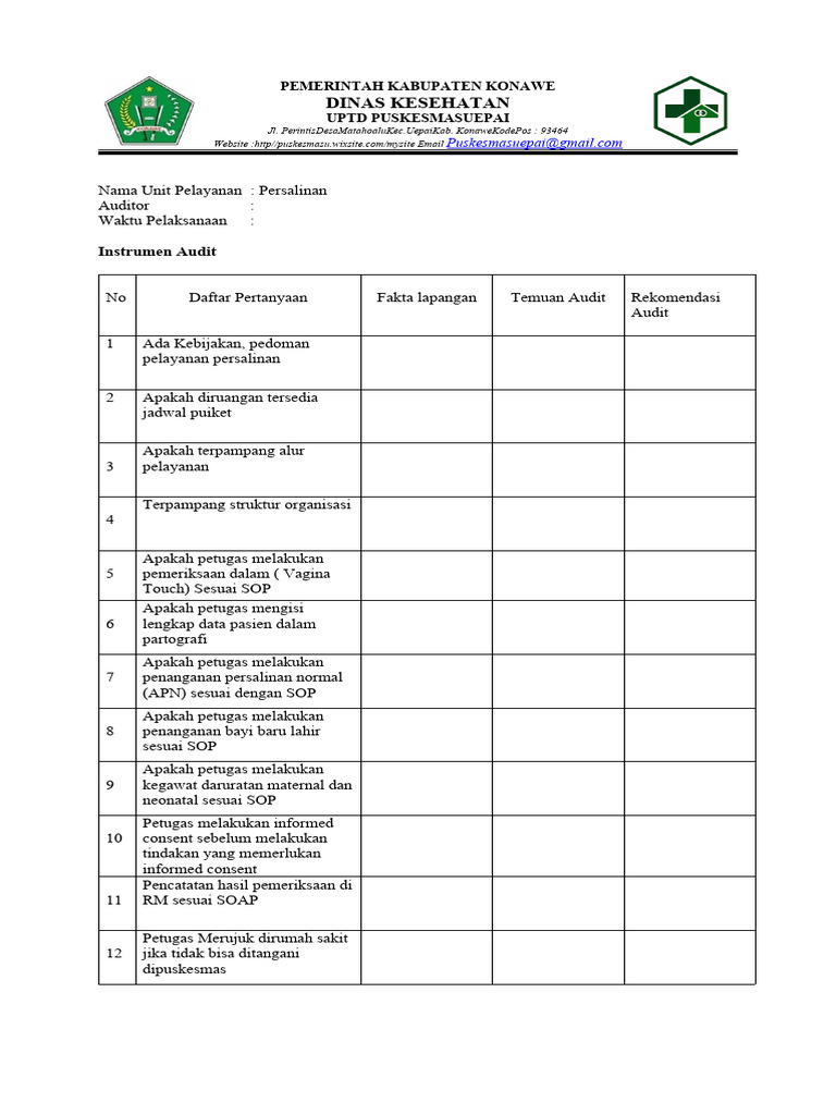 Instrumen Audit Internal Uepai | PDF