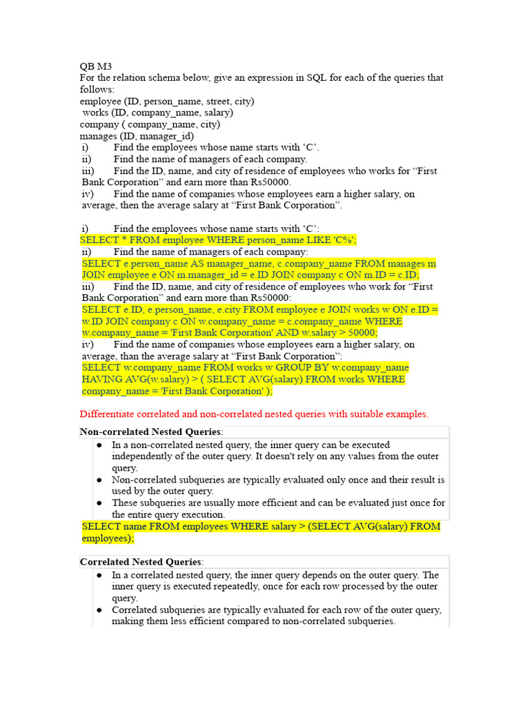 QB Solved m3 | PDF QB Solved m3 | PDF