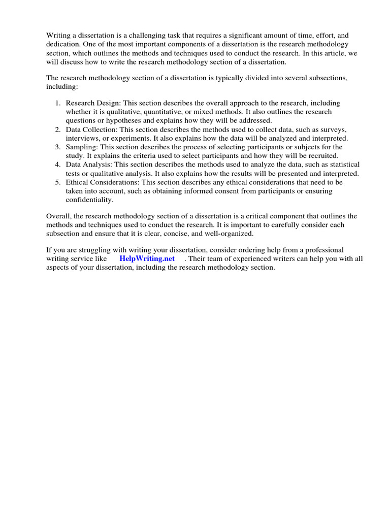 How To Write Research Methodology in Dissertation | PDF | Methodology | Scientific Method