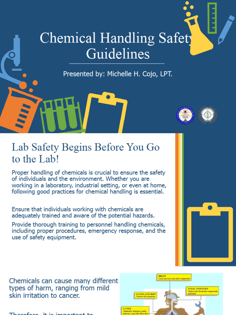 CHEMICAL HANDLING SAFETY GUIDELINES- LECTURE | PDF | Laboratories ...