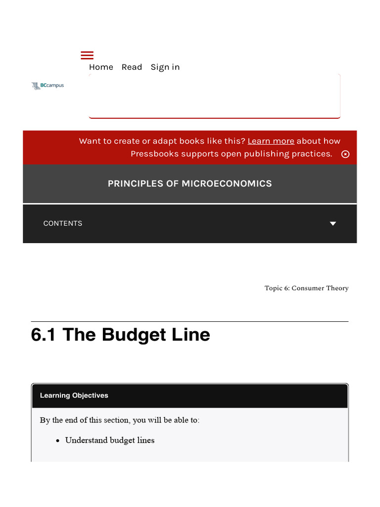6.1 The Budget Line - Principles of Microeconomics | PDF | Economies ...