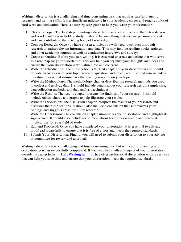 Dissertation Step by Step Guide | PDF | Thesis | Methodology