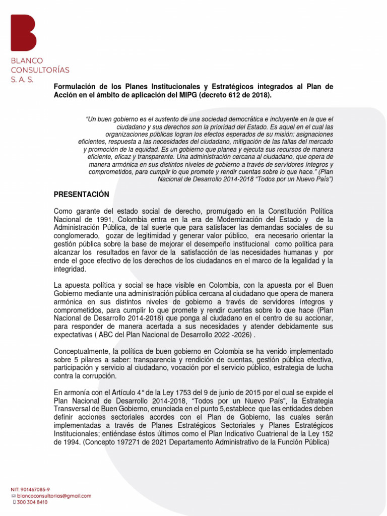 Propuesta Planes Institucionales 2024 | Descargar gratis PDF | Planificación | Planificación ...