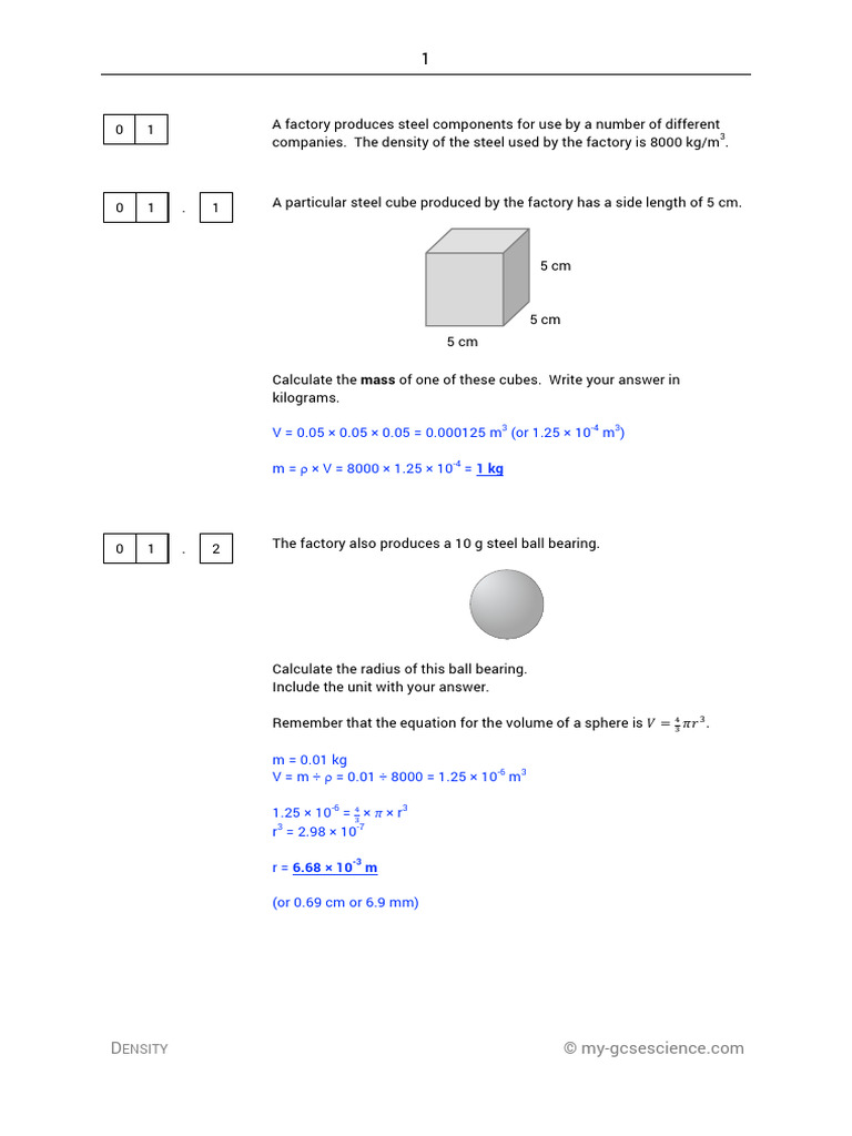 Density Calculations and Errors Explained | PDF | Density | Kilogram