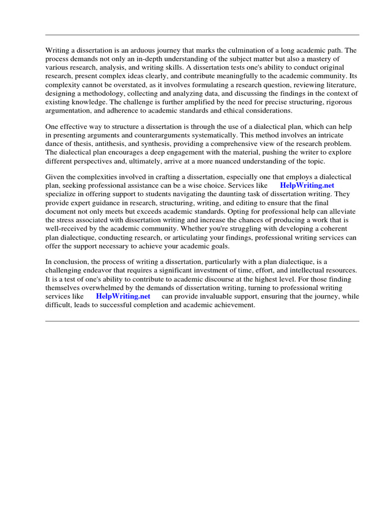 Dissertation Exemple de Plan Dialectique | PDF | Dialectic | Georg ...