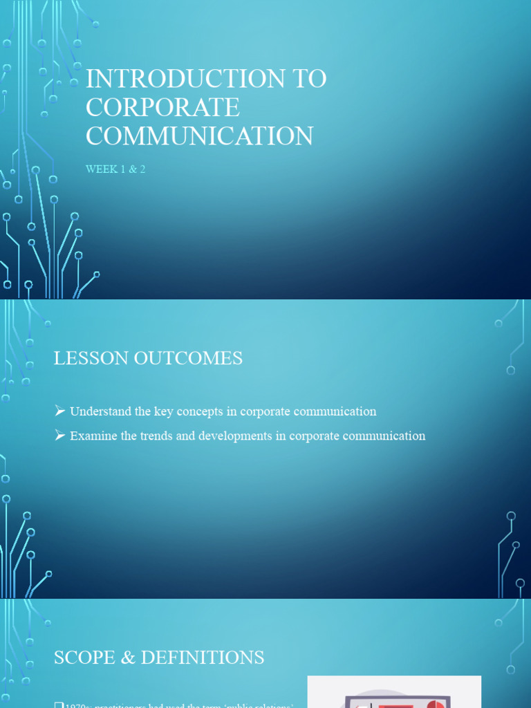 week 1-Introduction to Corporate Communication | PDF