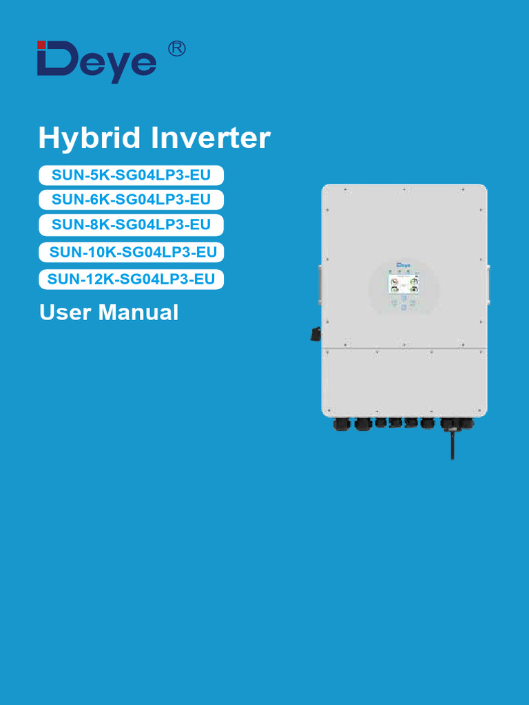 Deye Inverter Single Phase 5-12kw Manual | PDF | Solar Panel ...