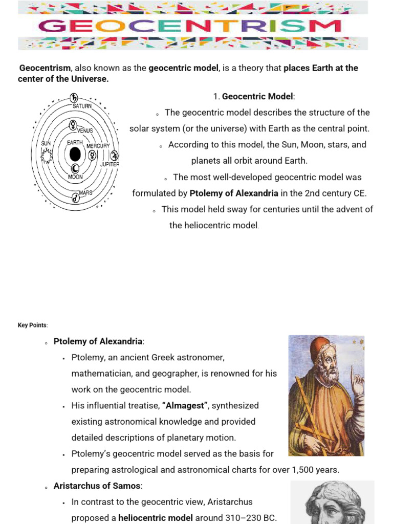 Understanding Geocentrism and Its Legacy | PDF | Heliocentrism ...