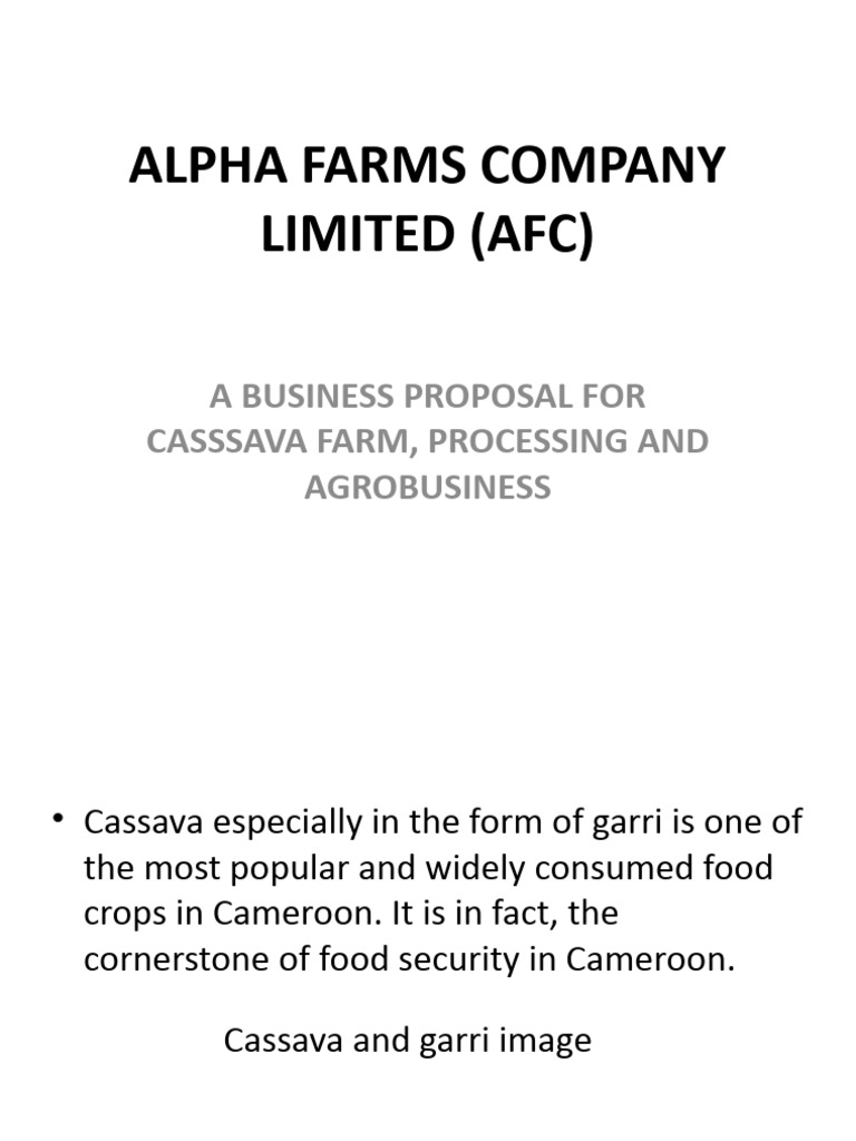Cassava Farming and Processing Proposal | PDF | Agriculture