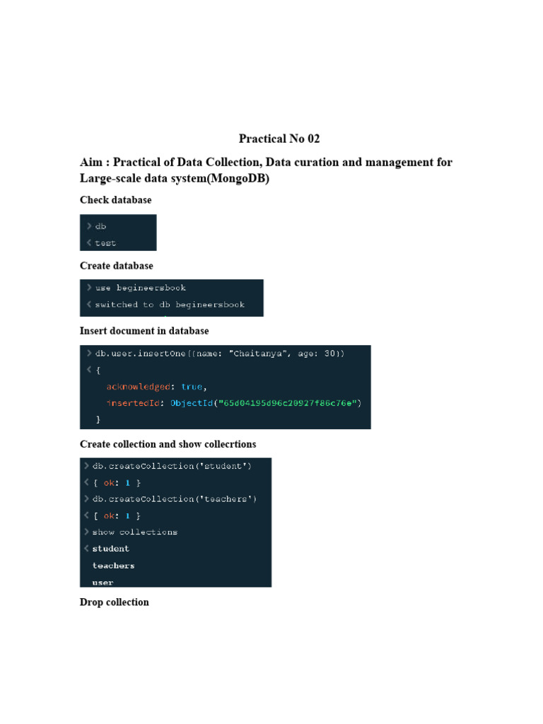 MongoDB Practical New | PDF