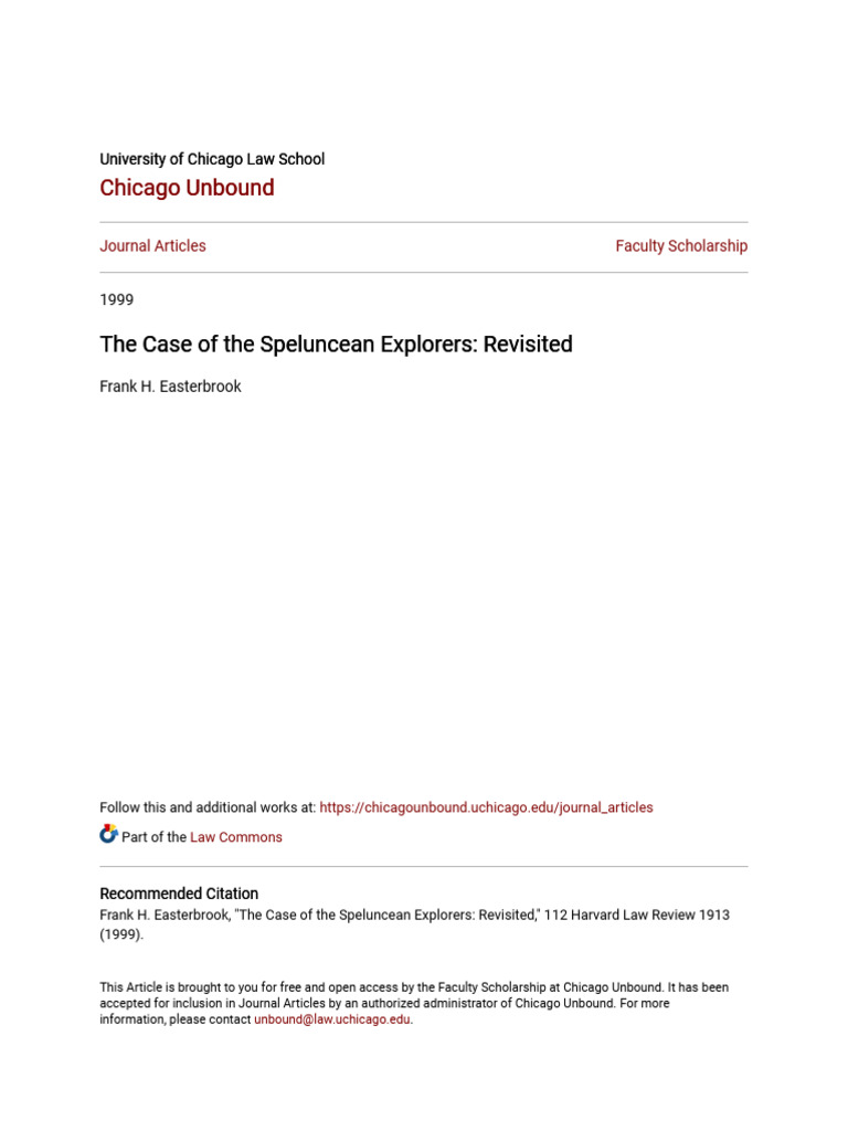 The Case of The Speluncean Explorers - Revisited | PDF
