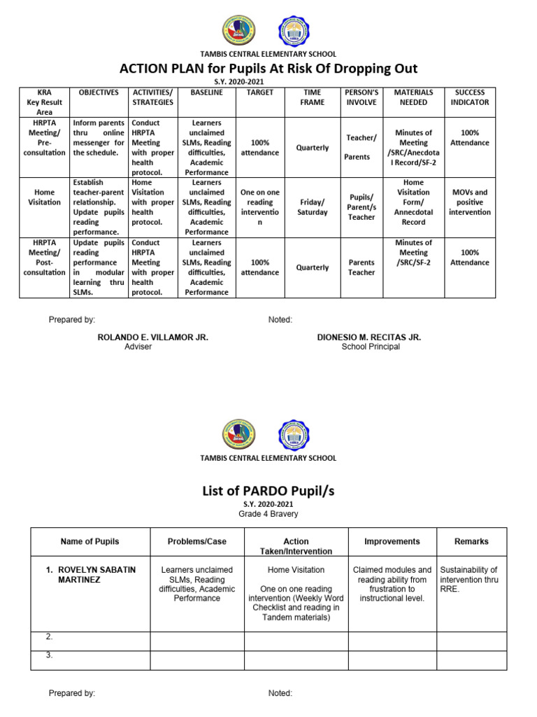 ACTION PLAN For PARDO | PDF