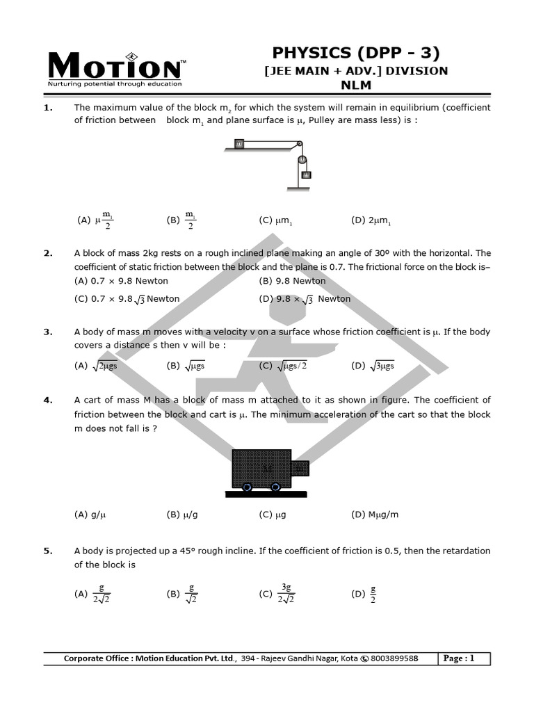 Class 11 Friction Q&A Guide | PDF | Force | Friction