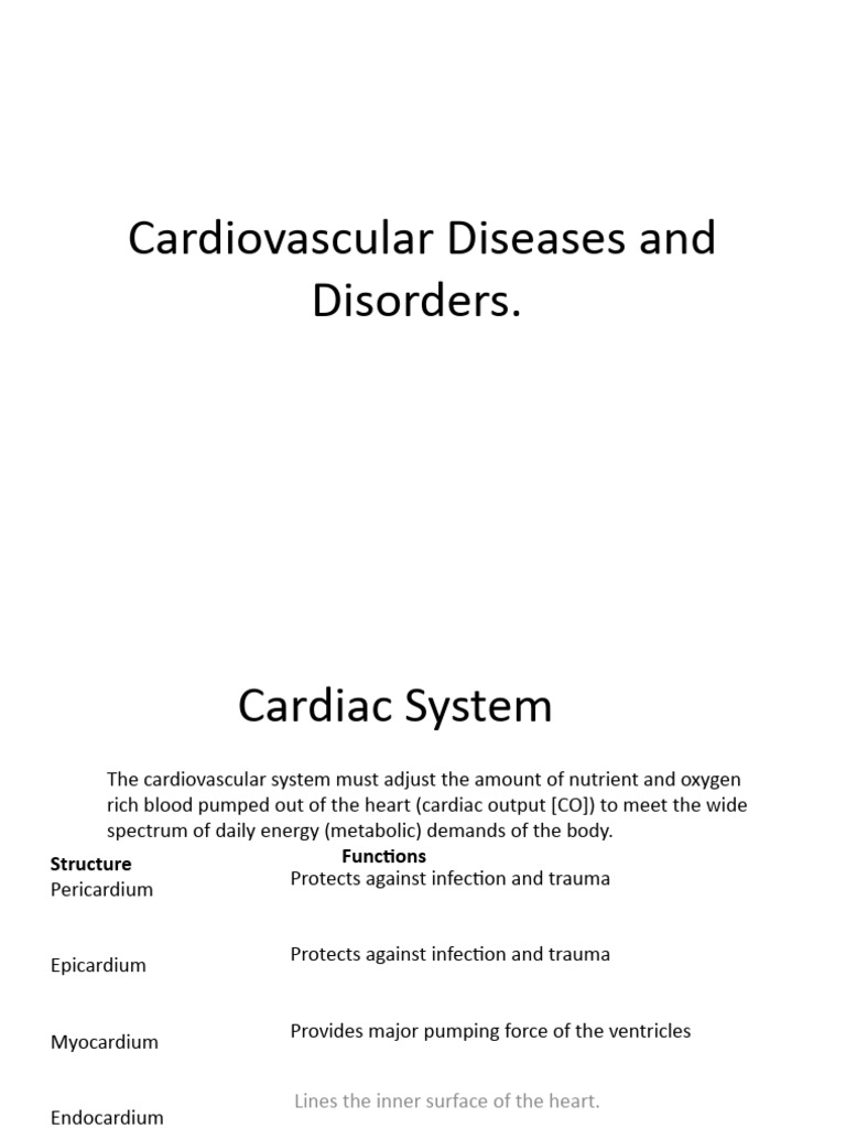 Cardiovascular Diseases and Disorders. | PDF | Atrium (Heart) | Ventricle (Heart)