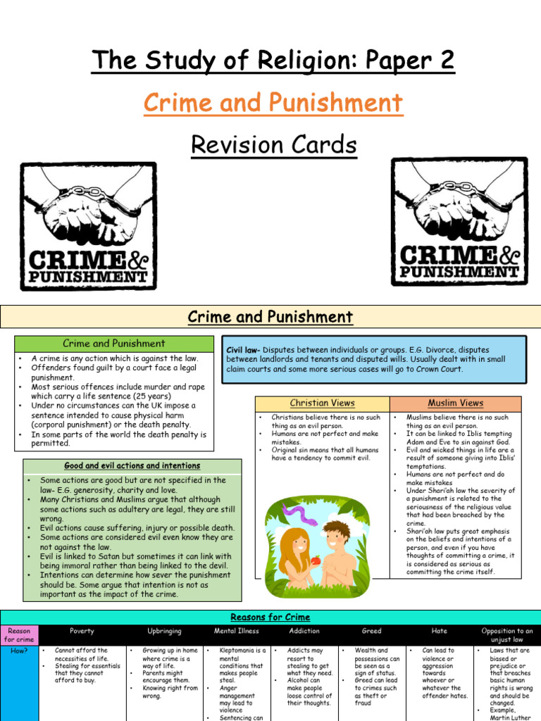 Revision Cards - Theme E-Crime and Punishment | PDF | Punishments ...