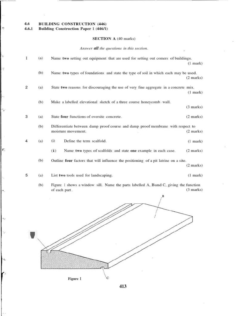 2011 Kcse Building Construction Questions p1 (Ecolebooks.com) | PDF ...