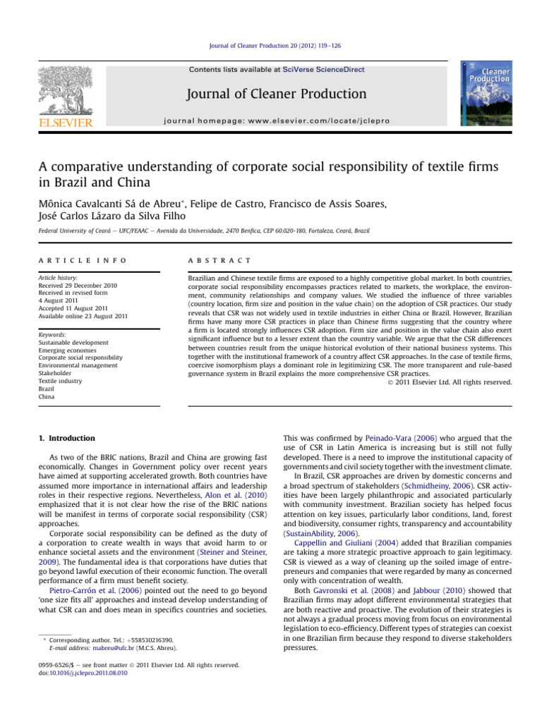 abreu2012 | PDF | Corporate Social Responsibility | Survey Methodology