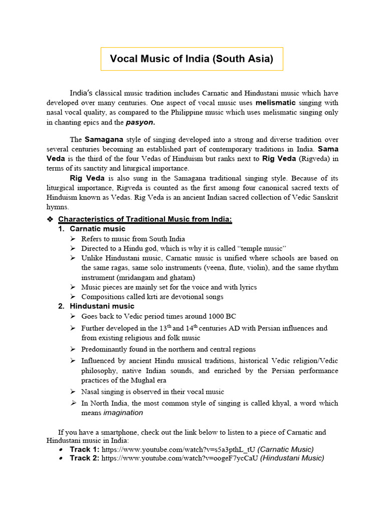 Vocal Music of India (South Asia) : TH TH | PDF | Vedas | Musicology