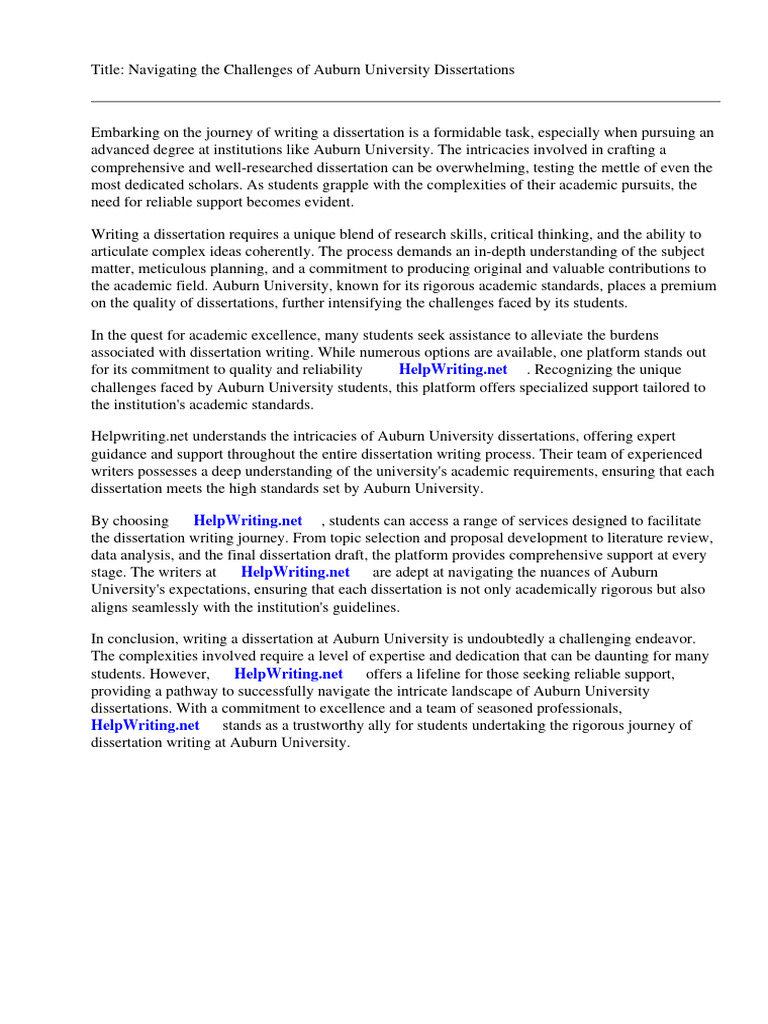 Auburn University Dissertation Support | PDF | Thesis | World Wide Web