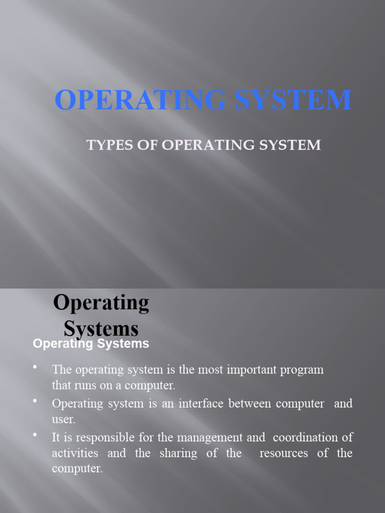 TYPES OF OPERATING SYSTEM | PDF | Operating System | Software