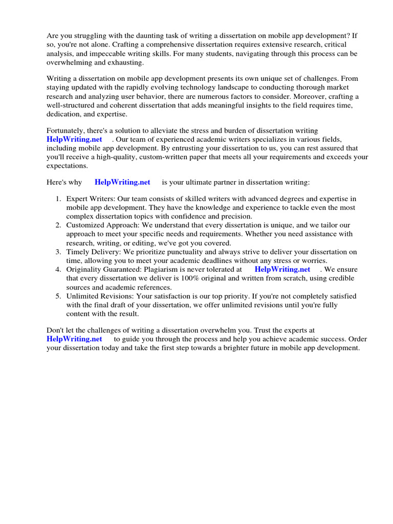 Mobile App Dissertation | PDF | Thesis | Expert