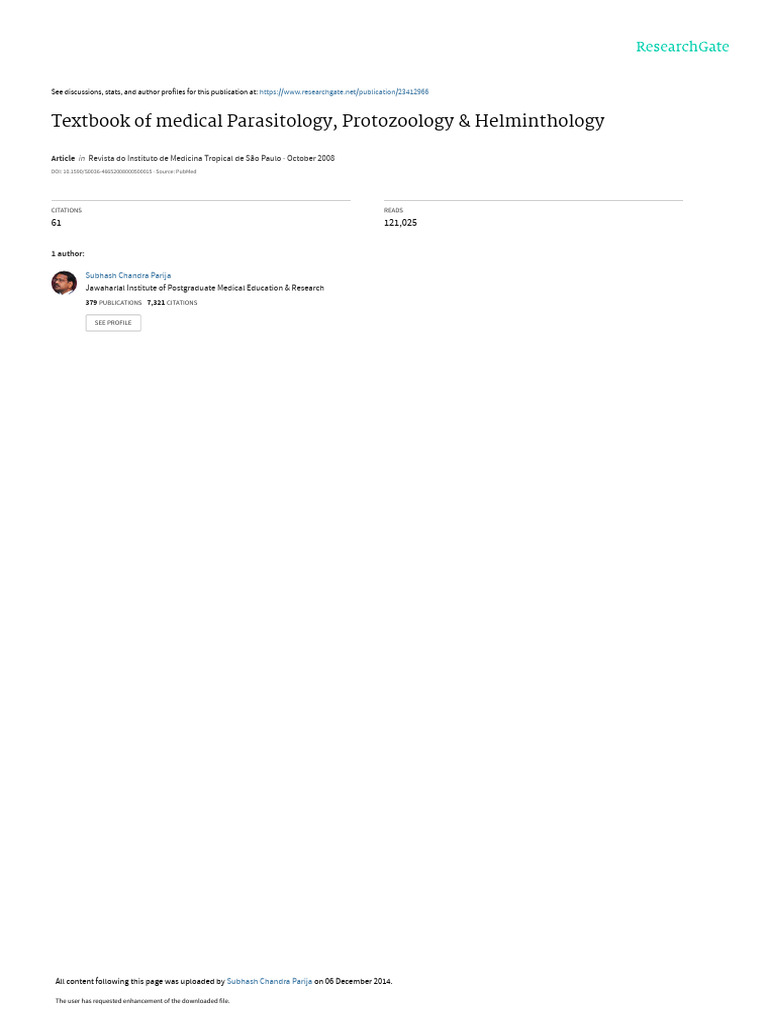 Textbook of Medical Parasitology Protozoology Helm | PDF | Parasitology ...