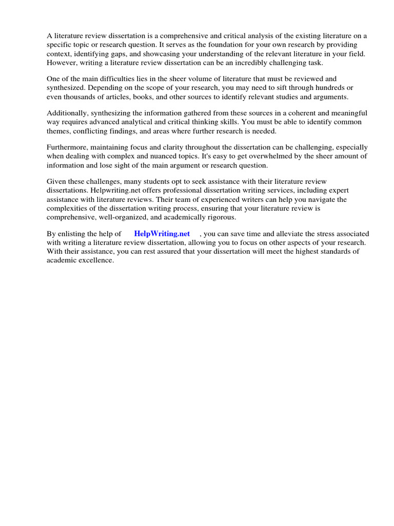 What Is A Literature Review Dissertation | PDF | Literature Review | Thesis What Is A Literature Review Dissertation | PDF | Literature Review | Thesis
