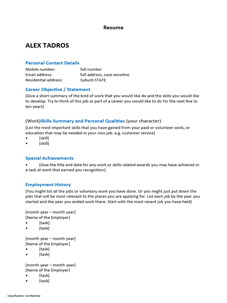 Resume Template - Standard | PDF | Résumé