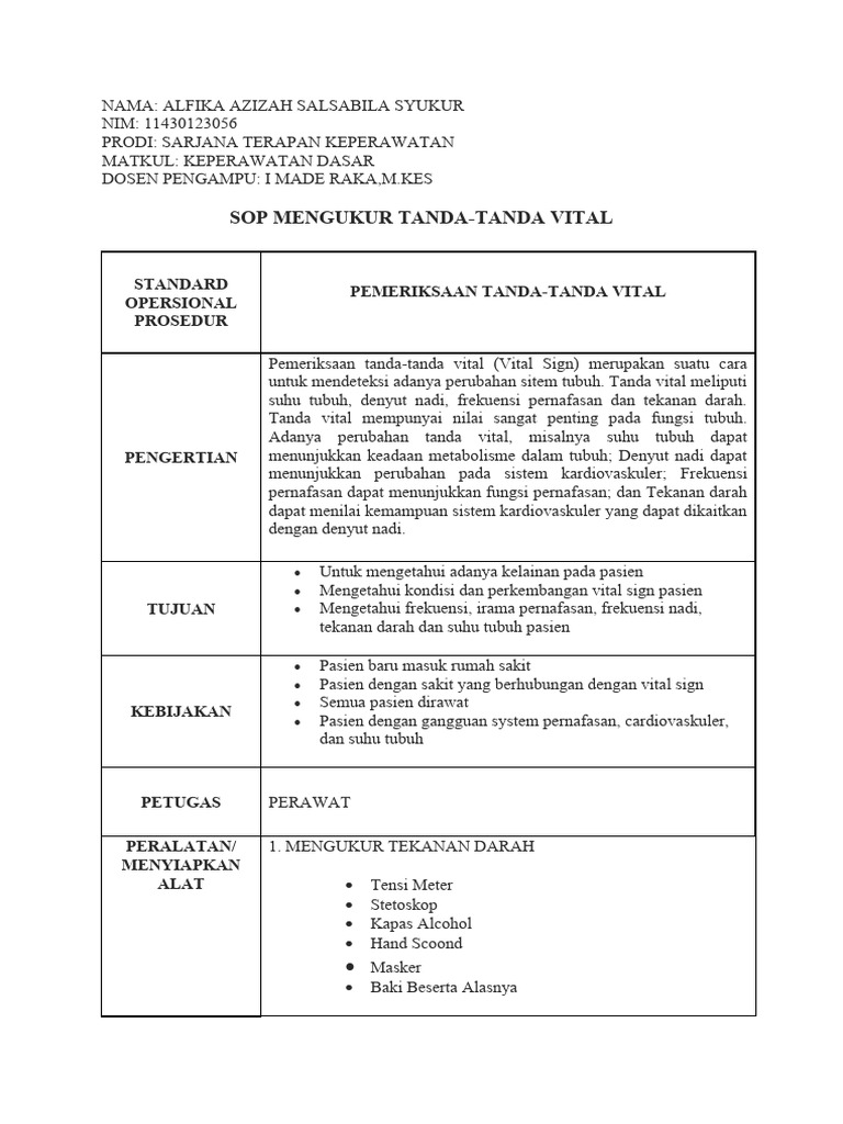 Sop TTV Alfika | PDF
