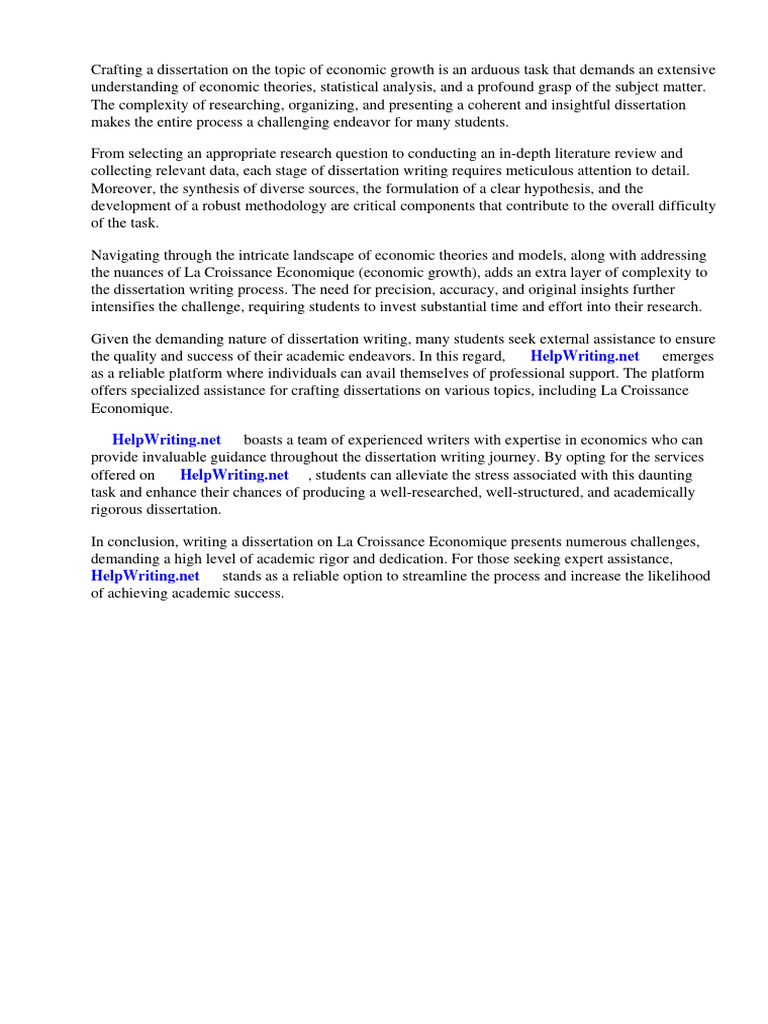 Dissertation La Croissance Economique | PDF | Scribd | Economics