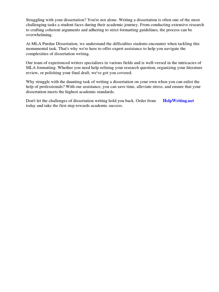 Mla Purdue Dissertation | PDF | Citation | Apa Style