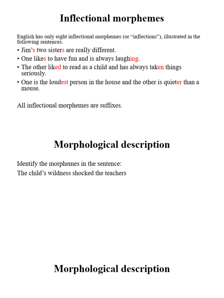 4L Morphology | PDF | Morphology (Linguistics) | Word