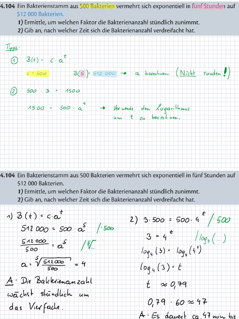Übungsaufgaben Exponentialfunktionen (2CHIF) | PDF