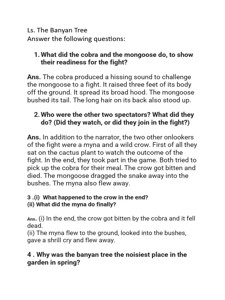 The Banyan Tree | PDF | Birds