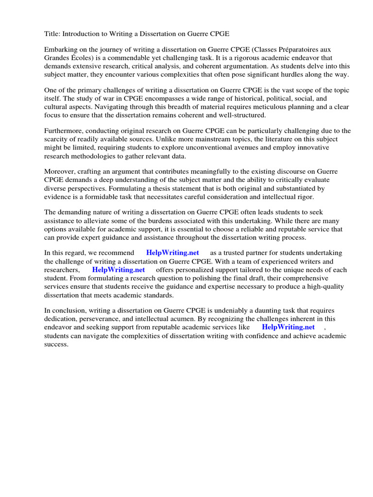 Introduction Dissertation Guerre Cpge | PDF | Thesis | Medical Physics
