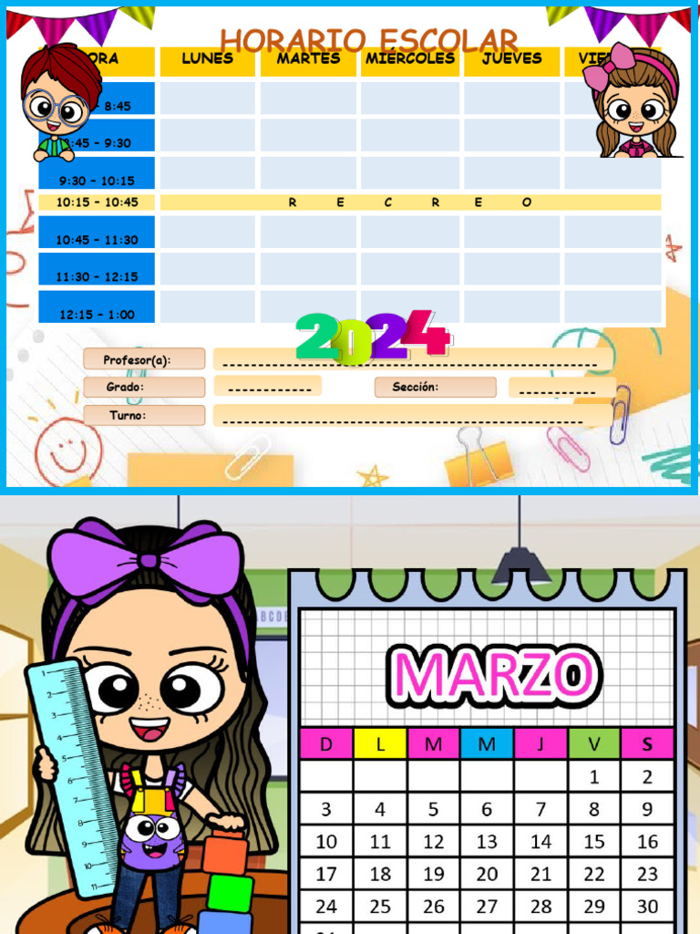Horario Escolar de Primaria | PDF | Métodos y materiales de enseñanza ...