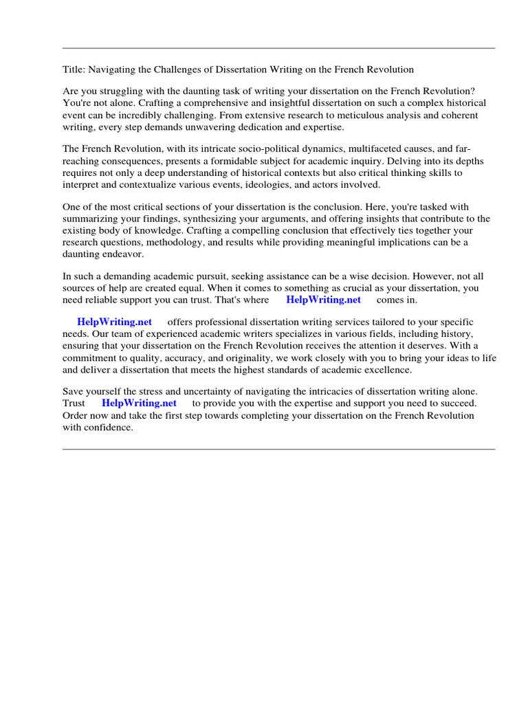 Conclusion Dissertation Revolution Francaise | PDF | French Revolution ...