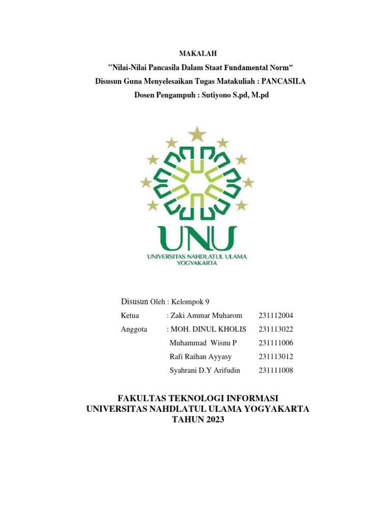 Makalah Pancasila Kelompok 9 | PDF