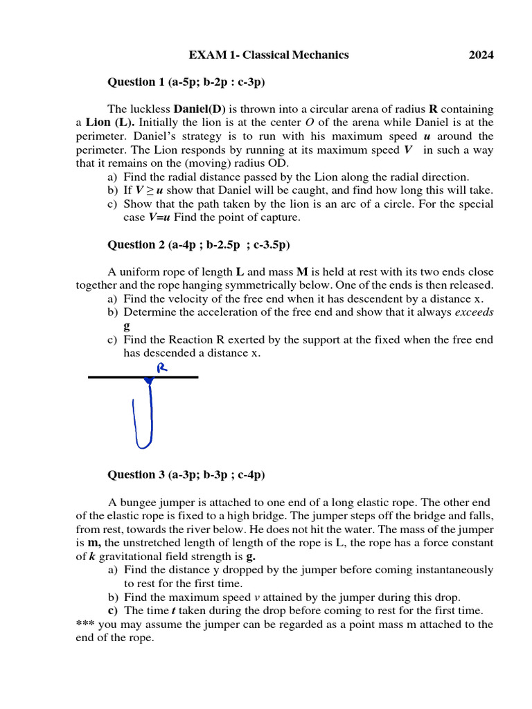 Classical Mechanics Exam Questions 2024 | PDF | Social Science ...