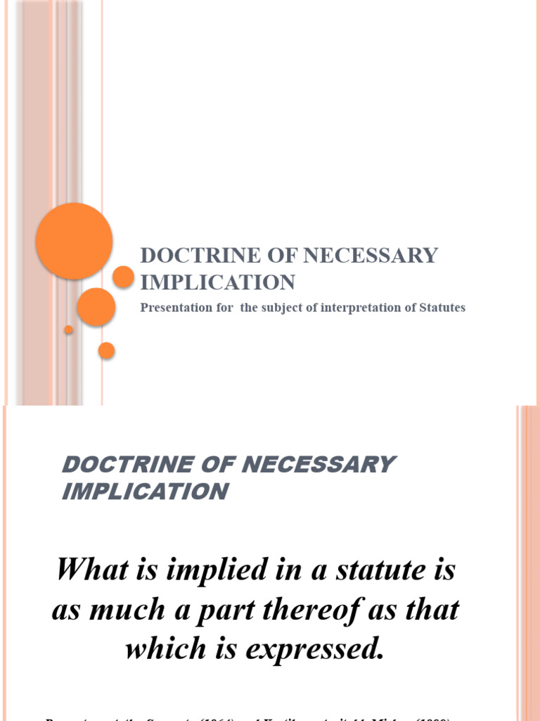 Understanding the Doctrine of Necessary Implication | PDF ...