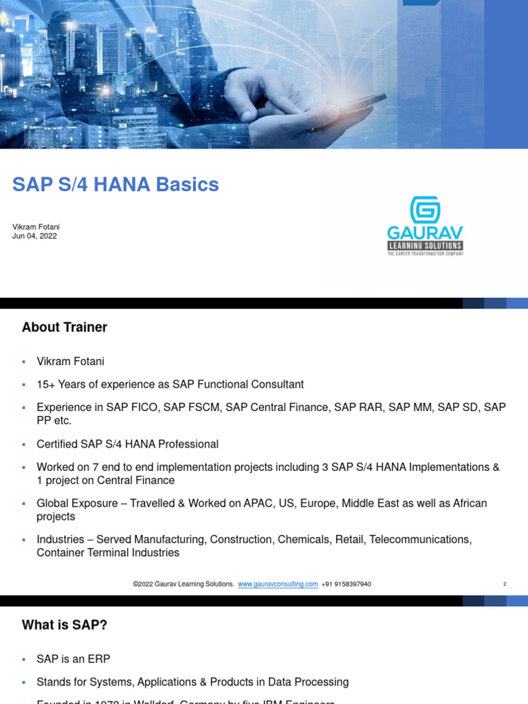 SAP S4 HANA Basics | PDF | Enterprise Resource Planning | Computing