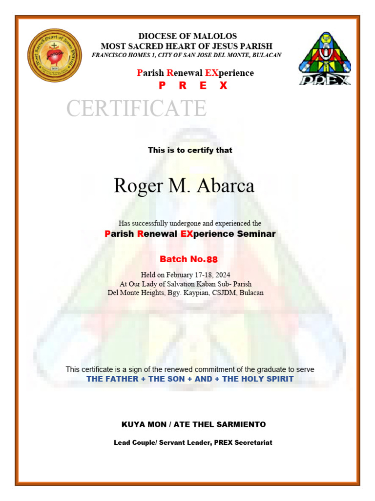 Prex Certificate B 86 | PDF