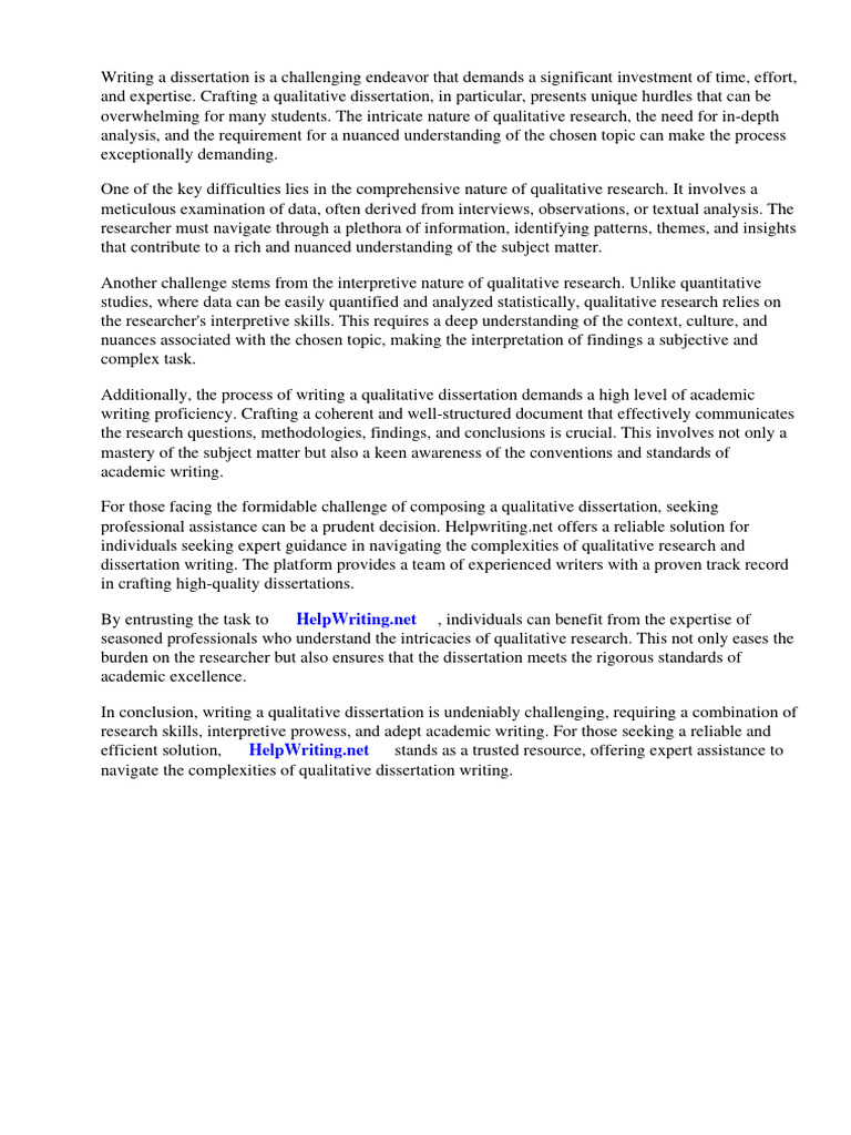Example of A Qualitative Dissertation | PDF | Qualitative Research | Thesis