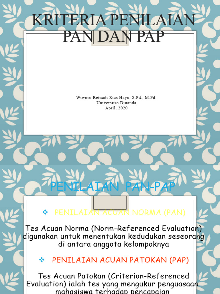 6.kriteria Penilaian Pan Dan Pap | PDF | Bisnis | Pengembangan Diri