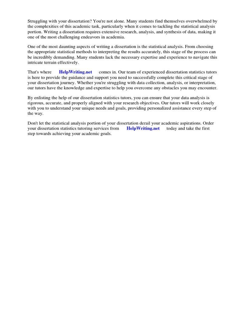 Dissertation Statistics Tutoring Services | PDF | Statistics | Thesis